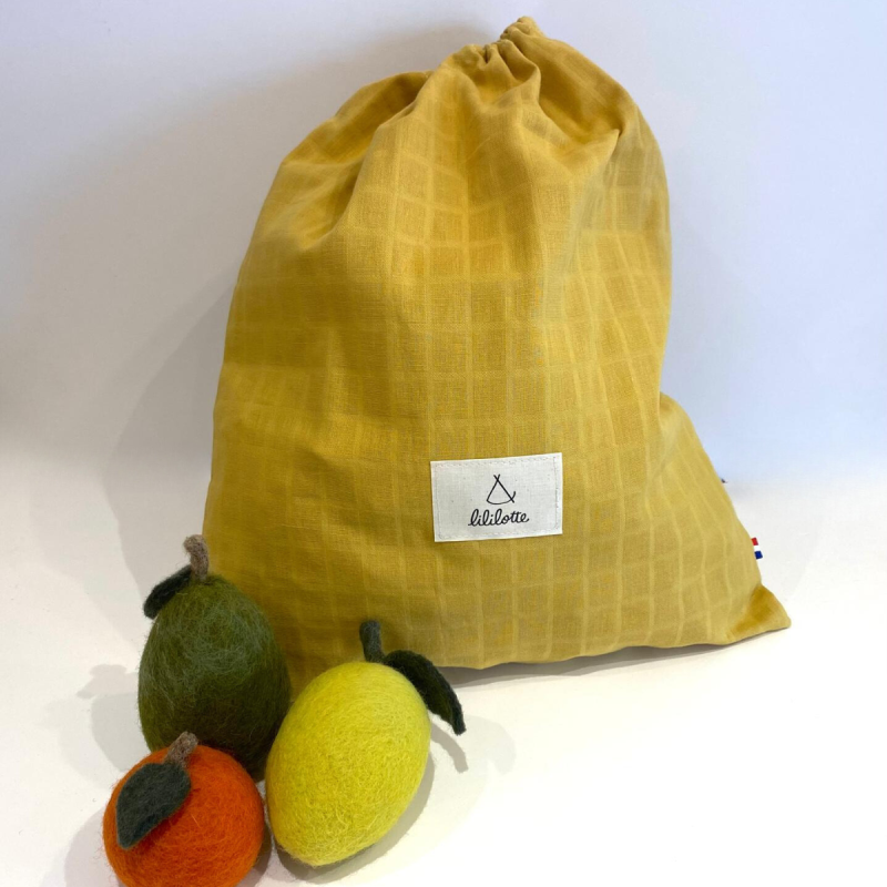Sac range pyjama lange citron